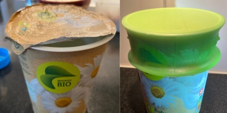 Wenn der Deckel der Heidi-Milch lottert